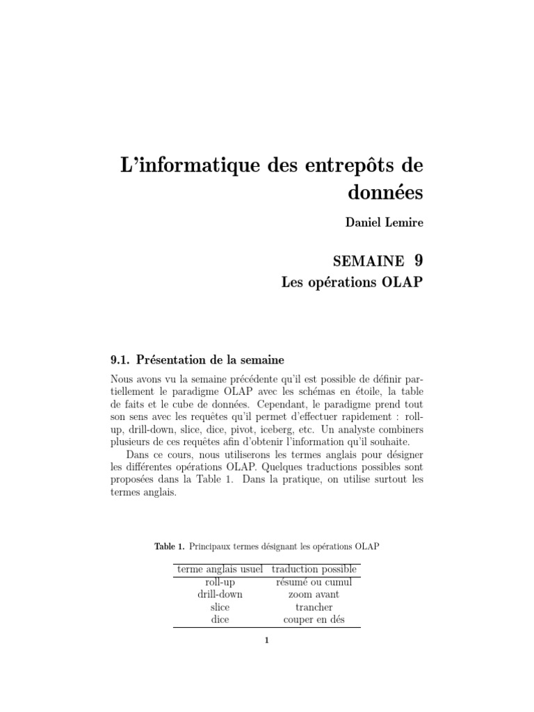 Opérations OLAP : Roll-up et Drill-down | PDF | Couleur | Bleu