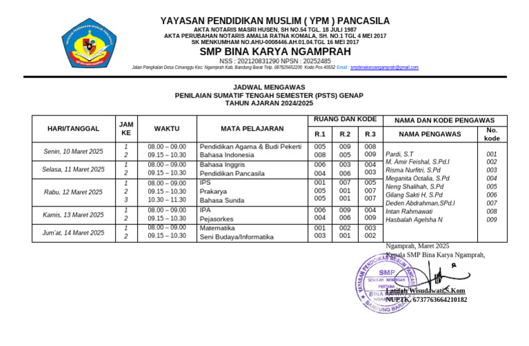 Jadwal PTS 2025 | PDF