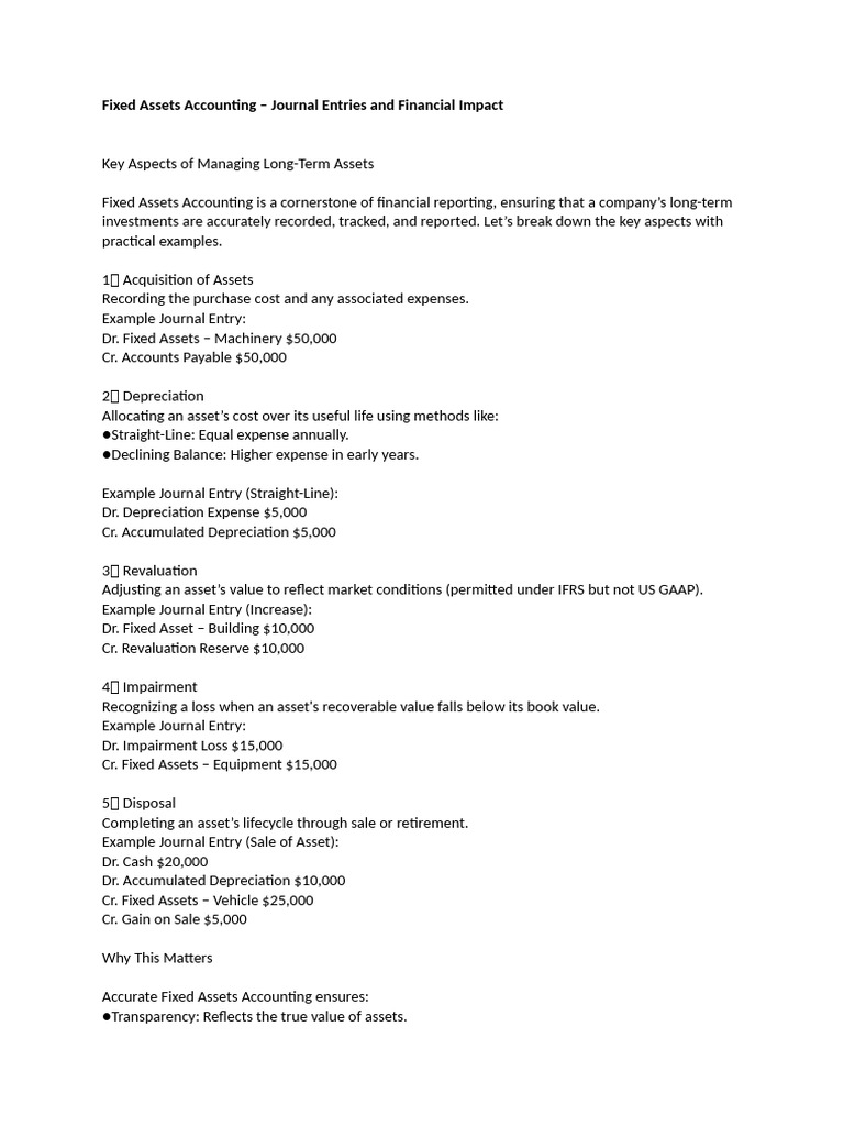 Fixed Assets Accounting | PDF