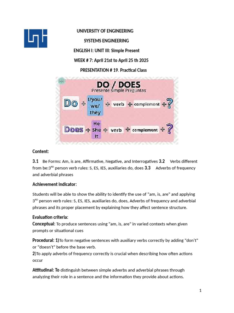 PRESENTATION # 19 Practical Class | PDF | Adverb | Verb