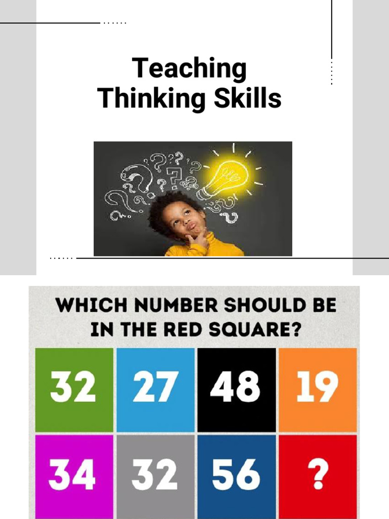 Teaching Thinking Skills | PDF | Thought | Critical Thinking