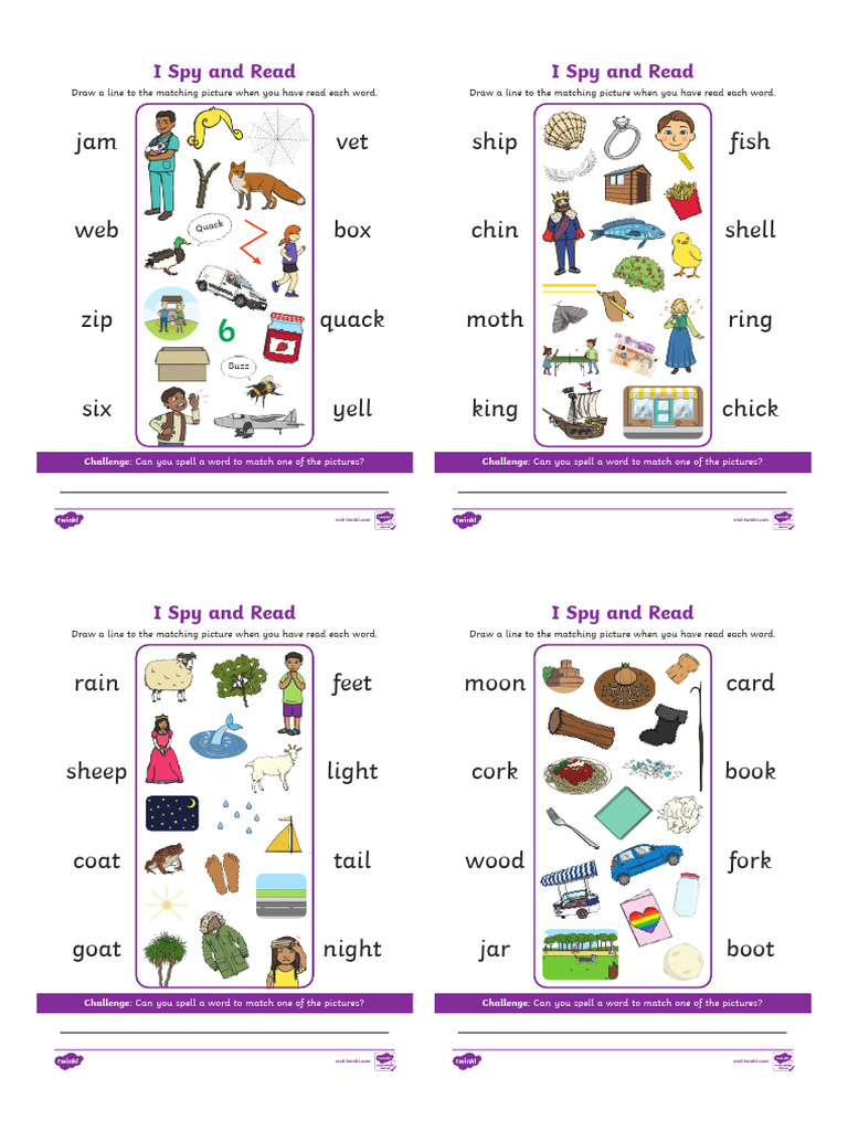 I Spy: Word Matching Activity | PDF