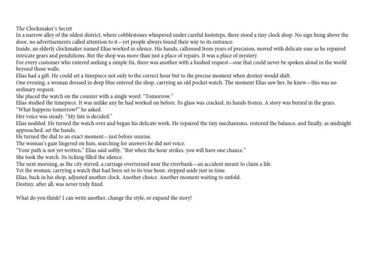 The Clockmaker's Secret | PDF