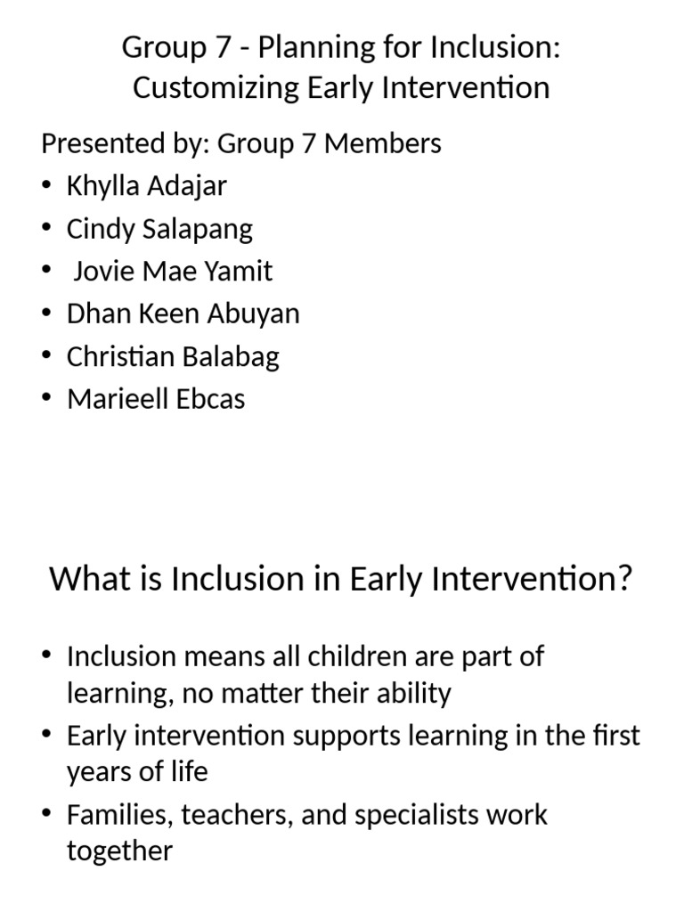 Group7 Planning For Inclusion Presentation | PDF