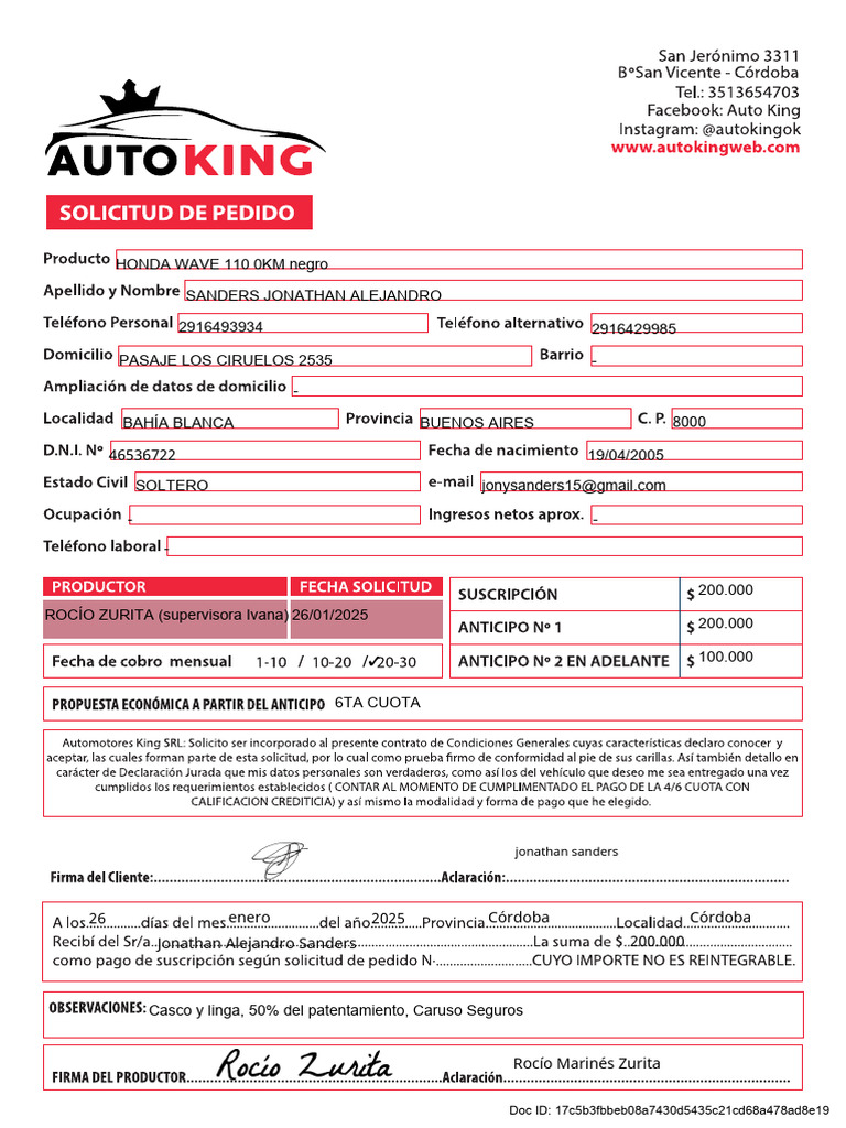 Contrato de Jonathan | PDF