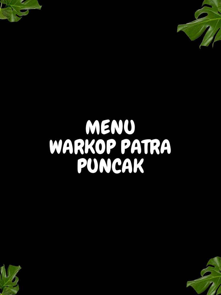 Menu Warkop Puncak Pass | PDF