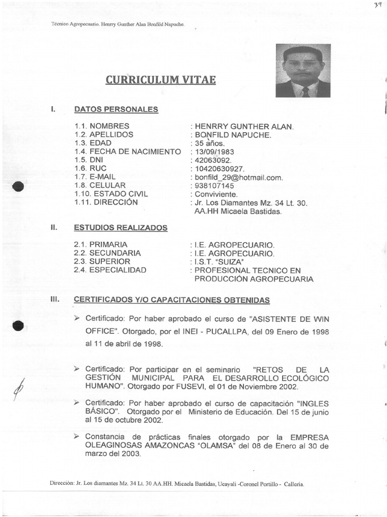 Tec. Bonfield Napuche | PDF