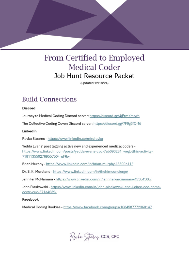 2025 March Hattiesburg, MS AAPC Reference Packet - From Certified To Employed - Successfully ...