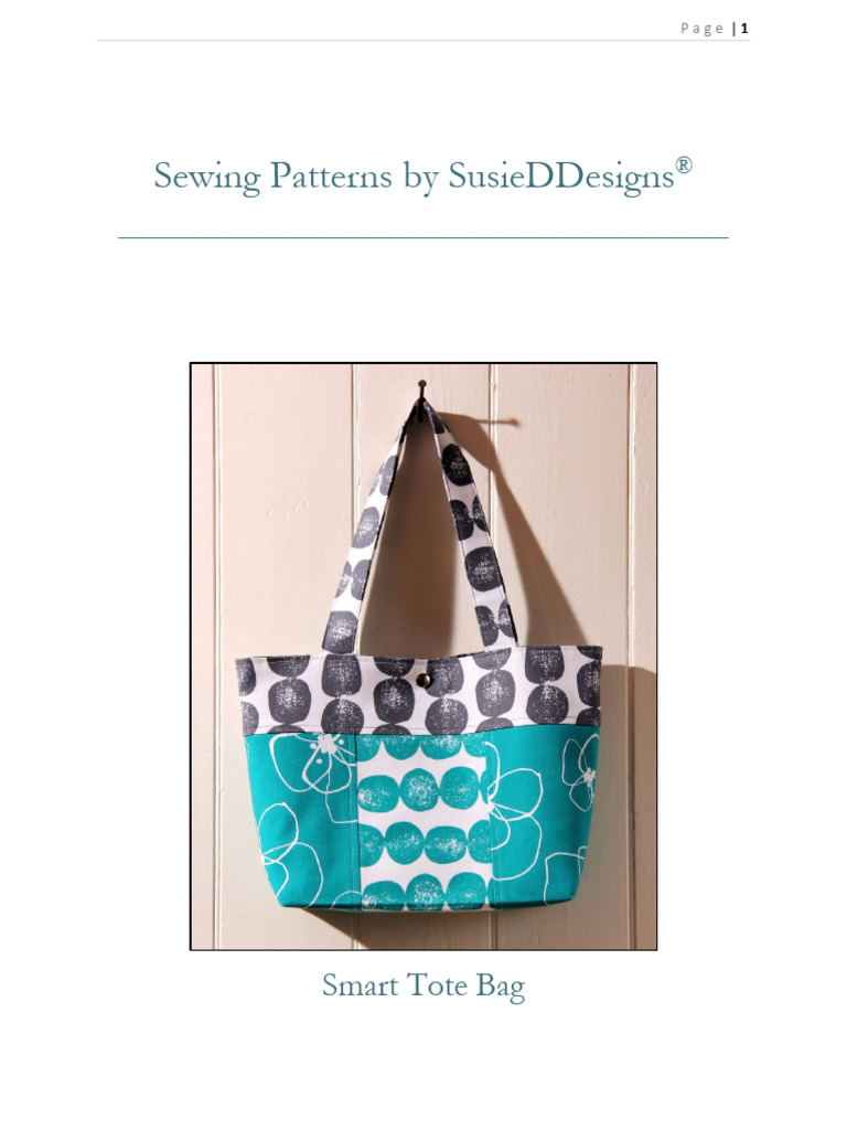 Smart Tote Bag Sewing Pattern Guide | PDF | Seam (Sewing) | Sewing