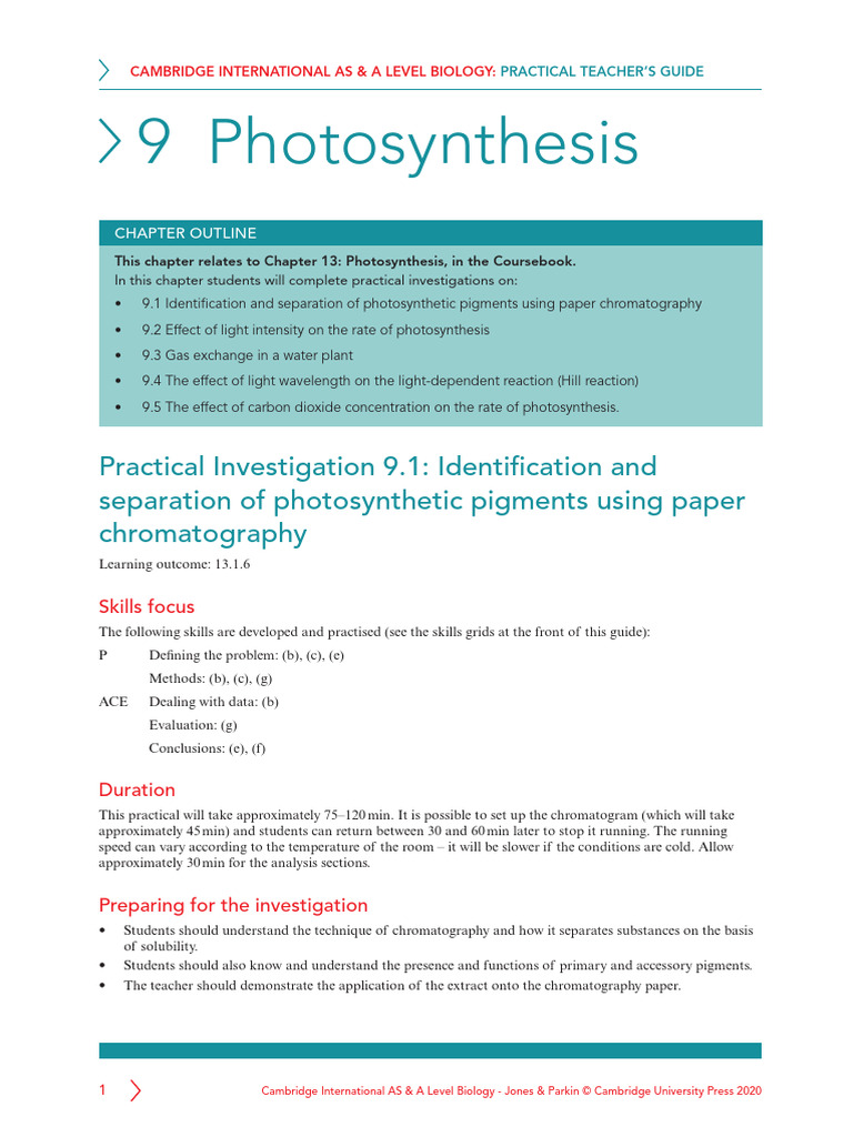 ptg_chapter_9_asal_biology | PDF | Photosynthesis | Chromatography