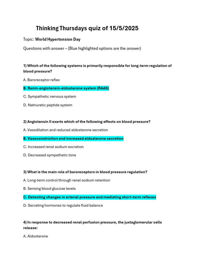 Thinking Thursdays quiz - Que. with Ans. - 15-5-2025 | PDF