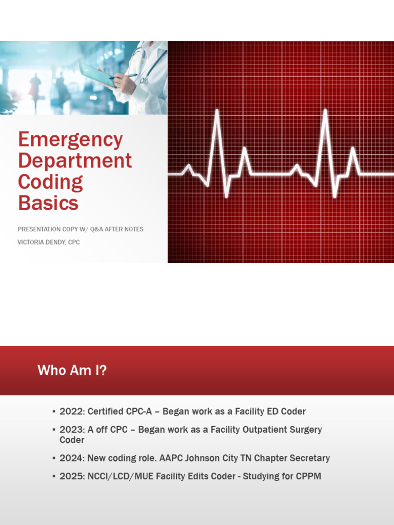 2025 Emergency Department Coding PRESENTATION | PDF | Medical Diagnosis ...