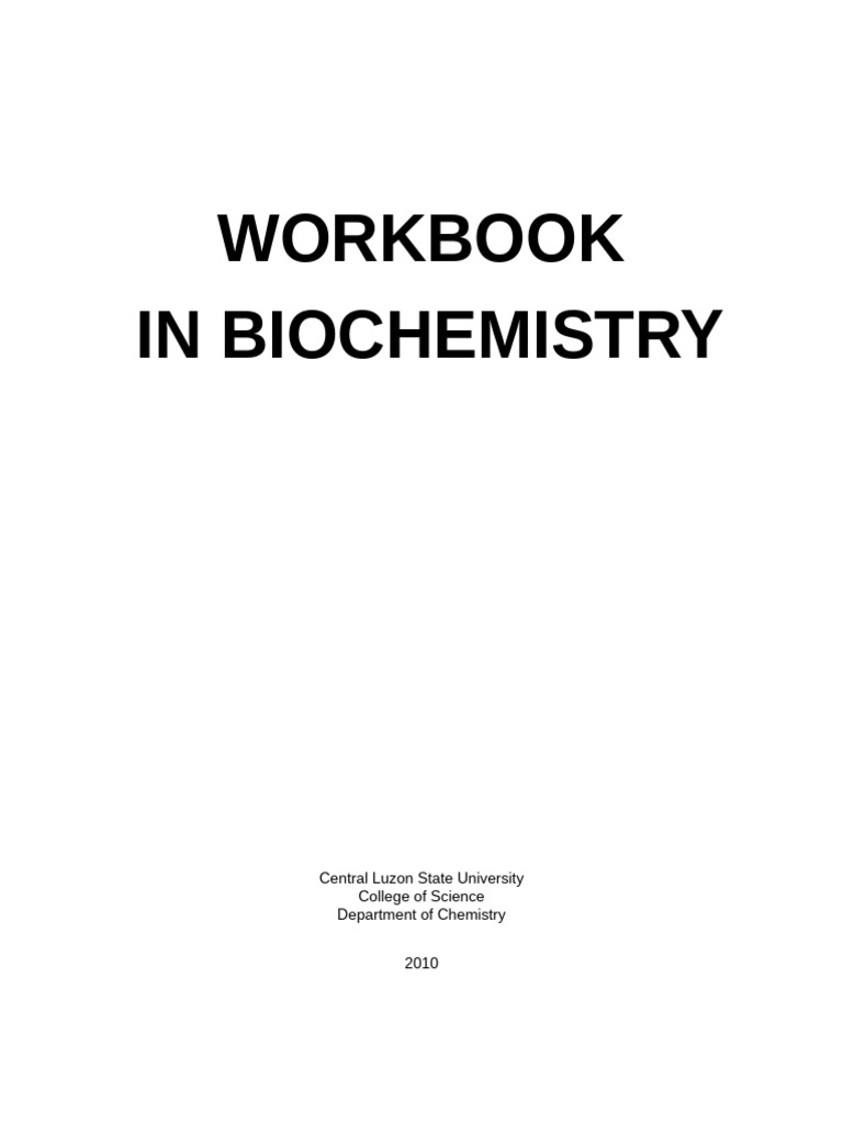 Workbook in Biochemistry | PDF | Buffer Solution | Ph