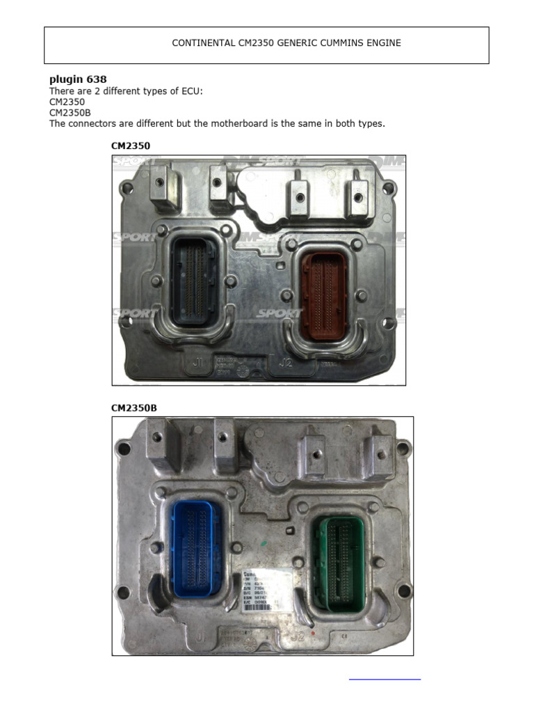 CM2350/Cummins ECU Connection Guide | PDF