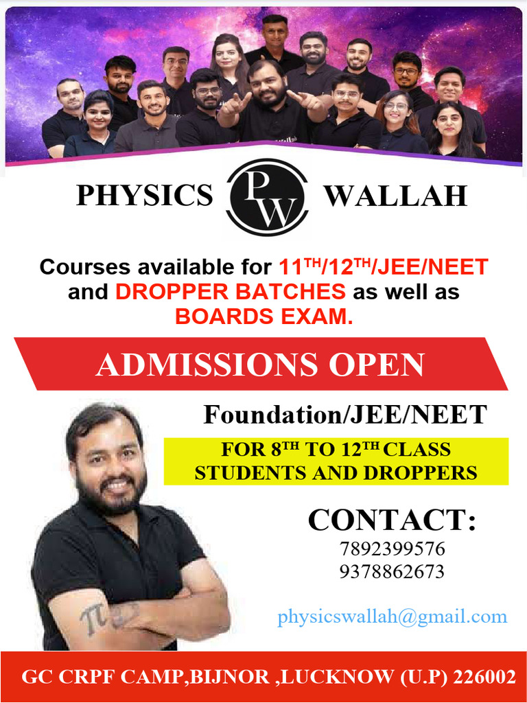 Physics Wallah Flyer | PDF