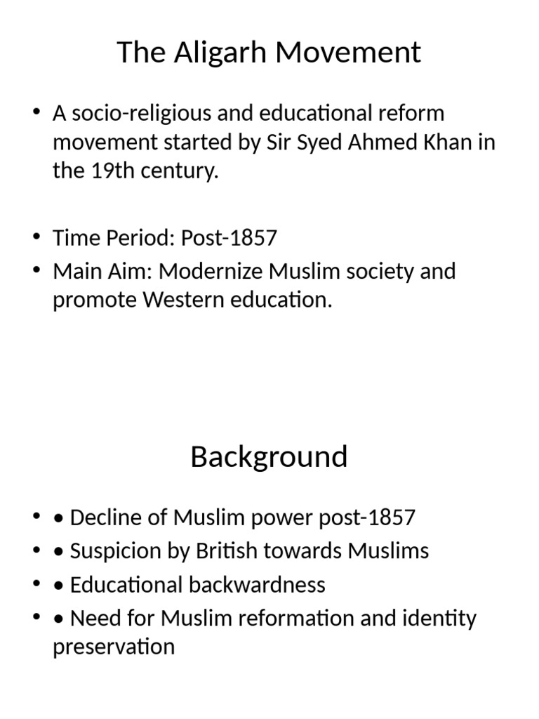 Aligarh Movement Presentation | PDF