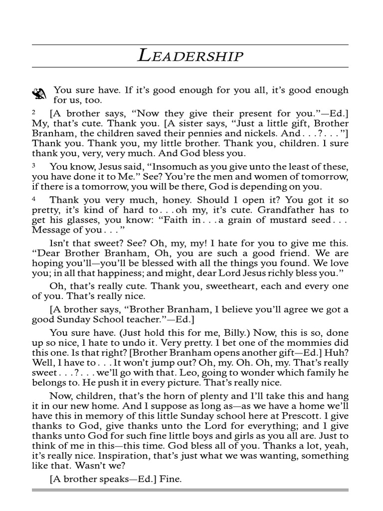 65-1031A Leadership VGR | PDF | Moses | Jesus