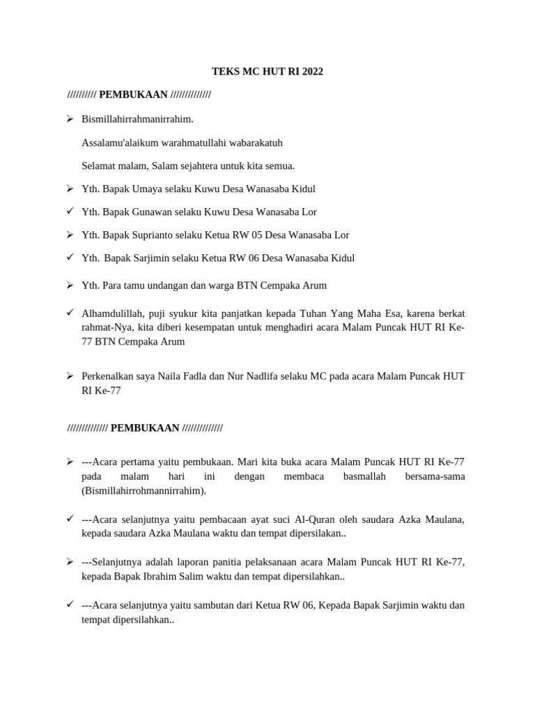 Teks Hut Ri | PDF