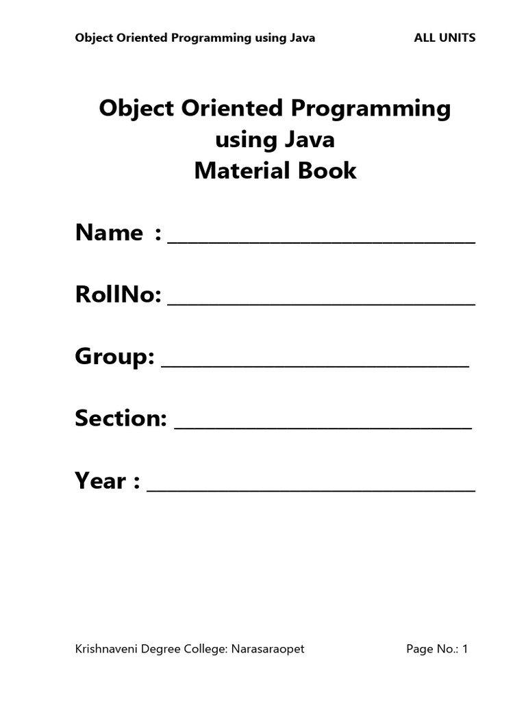 Unit-All-Oops Using Java1 | PDF | Java Virtual Machine | Inheritance (Object Oriented Programming)