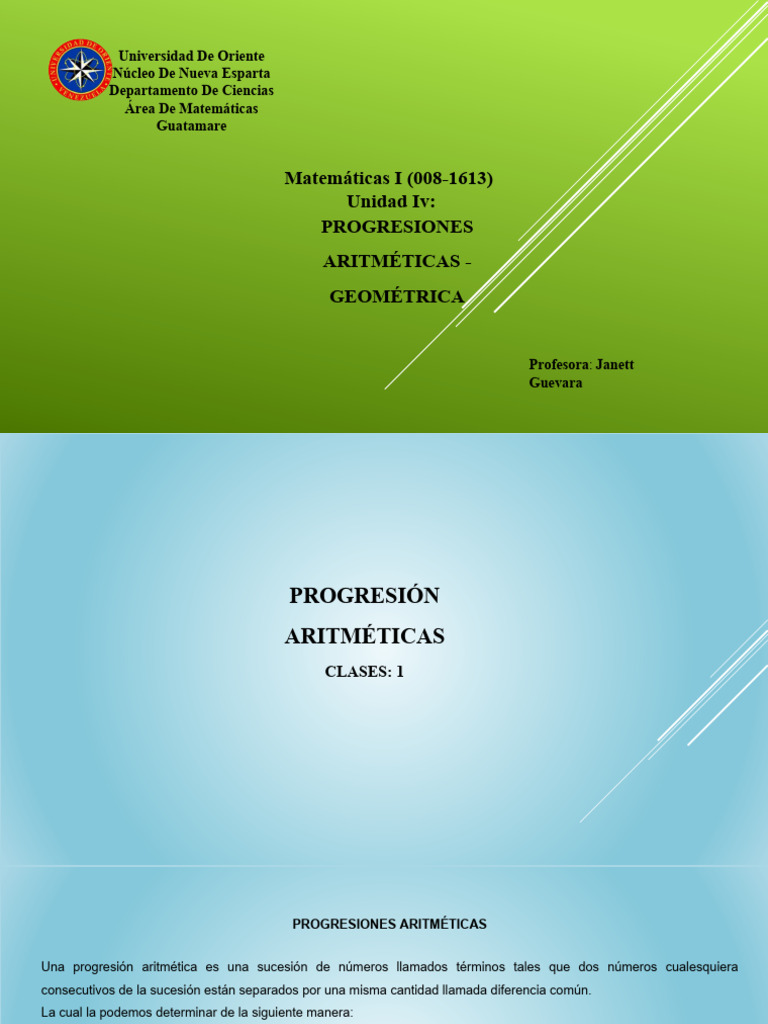 Progresiones Aritméticas | PDF | Secuencia | Matemáticas