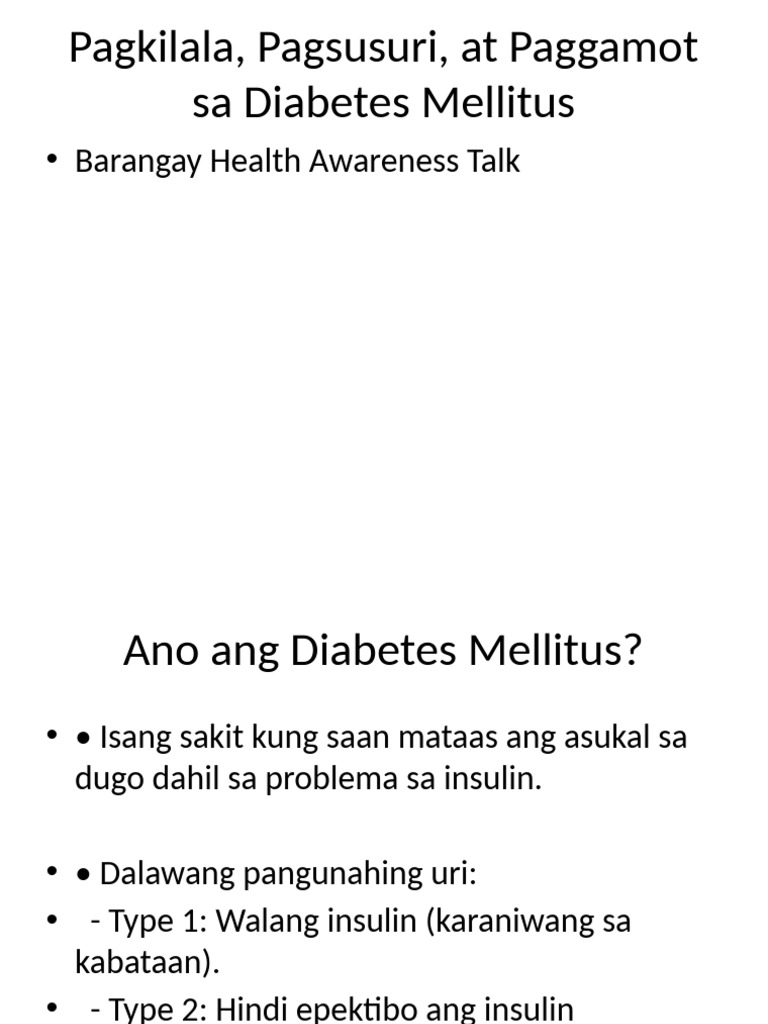 Diabetes Awareness Presentation | PDF