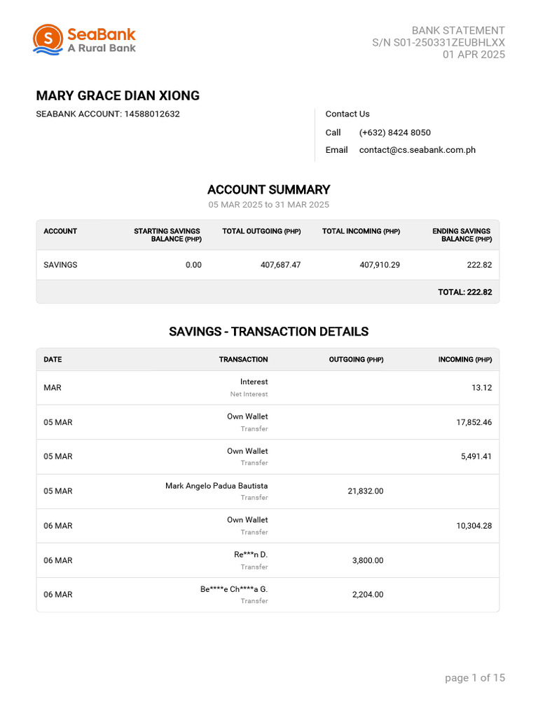 Seabank Statement 20250430 | PDF | Interest | Payments