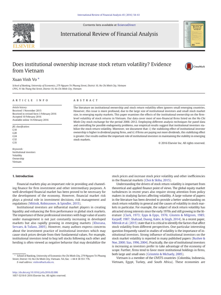 Institutional Ownership and Stock Volatility in Vietnam | PDF | Stocks ...