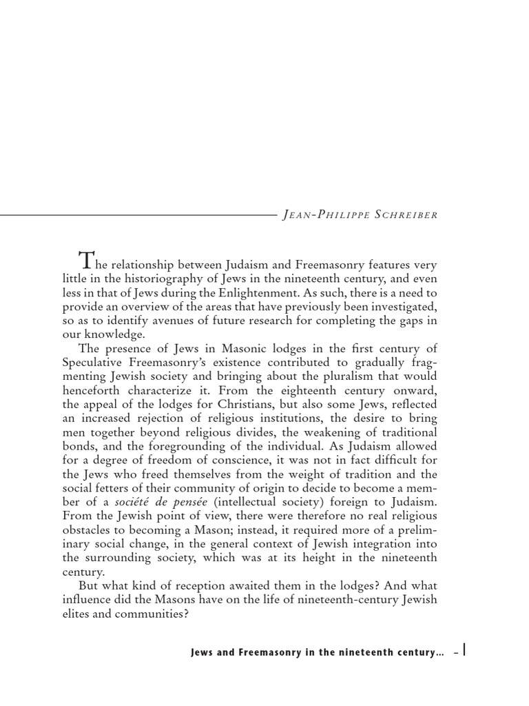 jews-and-freemasonry-in-the-nineteenth-century-an-overview-of-current ...