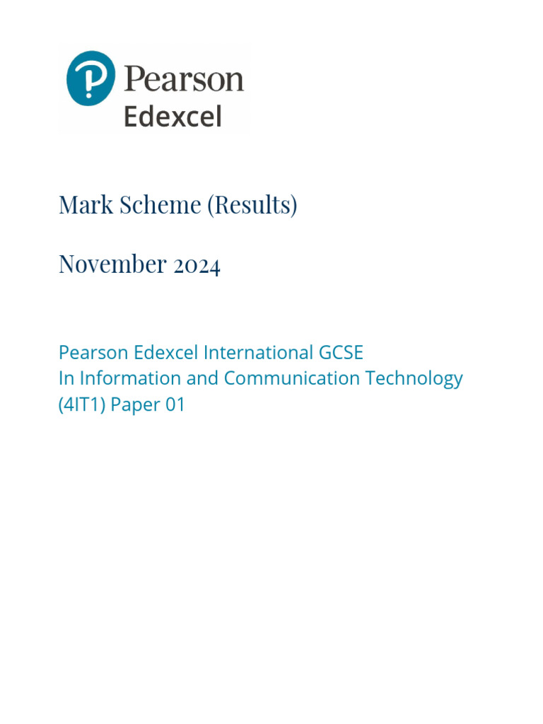Ig ICT - Mark Scheme 1 (Nov 2024) | PDF | Http Cookie | Computer Network
