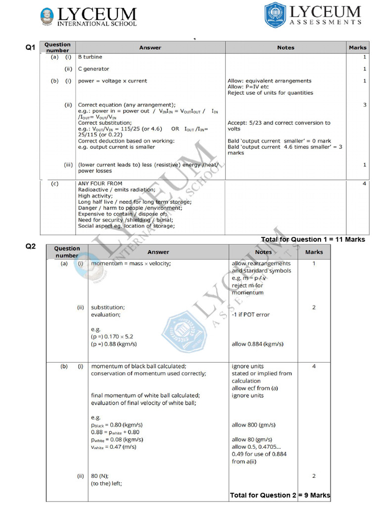 Grade 10 Edexcel Physics 2 MS | PDF