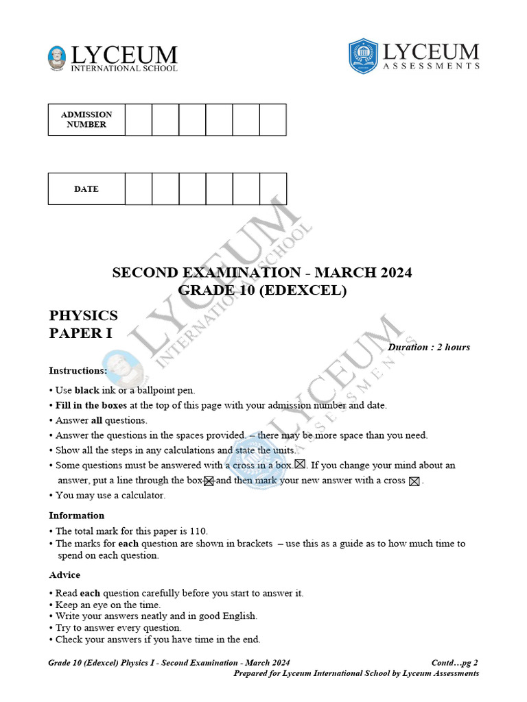 Grade 10 (Edexcel) Physics I | PDF | Atoms | Electromagnetic Spectrum