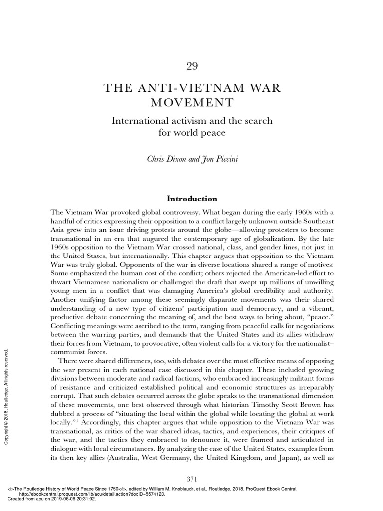 Global Anti-Vietnam War Activism | PDF | Vietnam War