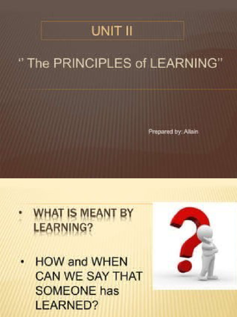 Lesson 2 Principles of Learning | PDF