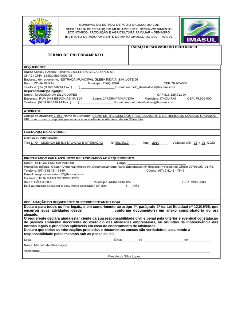 02 TERMO DE ENCERRAMENTO MARCELO | PDF