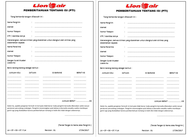Form Pti JT | PDF