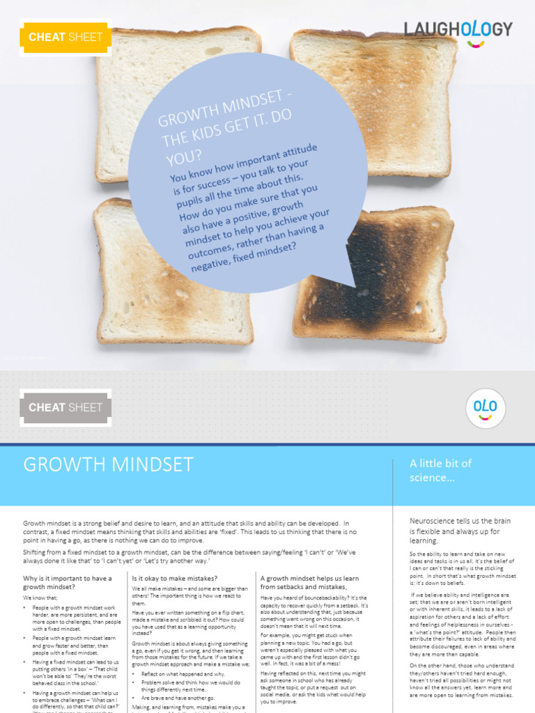 Cheat Sheet - An Introduction To Growth Mindset - approvedNHSC | PDF ...