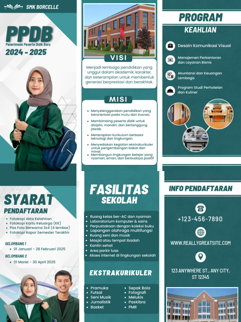 Hijau Dan Putih Modern PPDB Penerimaan Peserta Didik Baru Brochure | PDF