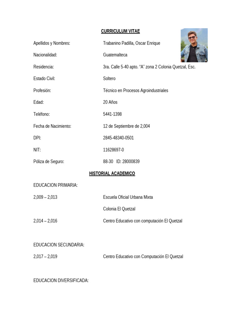 Curriculum Vitae Oscar | PDF