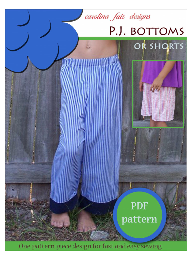 PJ Bottoms or Shorts 2011 | PDF | Seam (Sewing) | Clothing