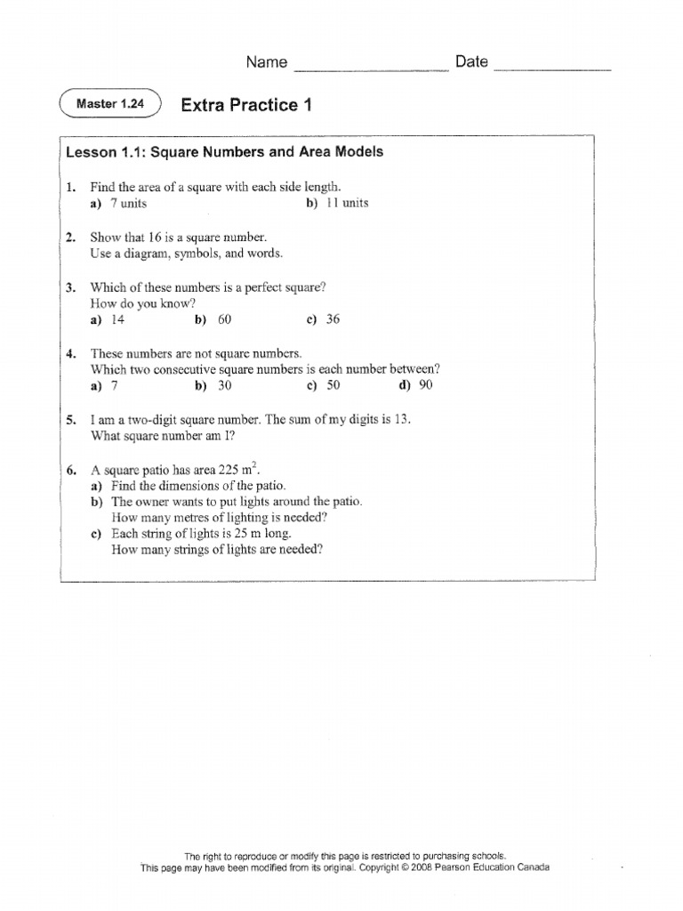 1-3 Extra Practice Grade 8 | PDF