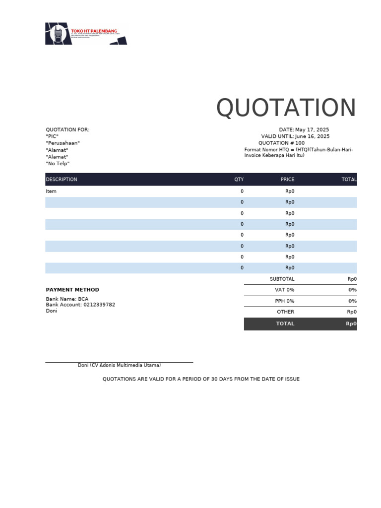 Quotation Template | PDF