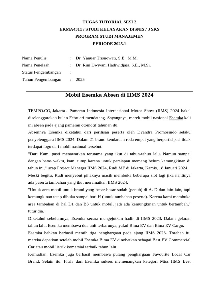 Tugas 2 EKMA 4311 | PDF