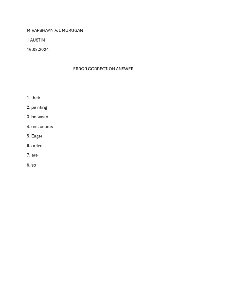 English Error Correction | PDF