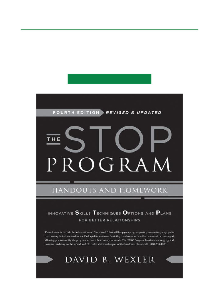 Top Ranking The STOP Program Handouts and Homework Unlimited Download | PDF