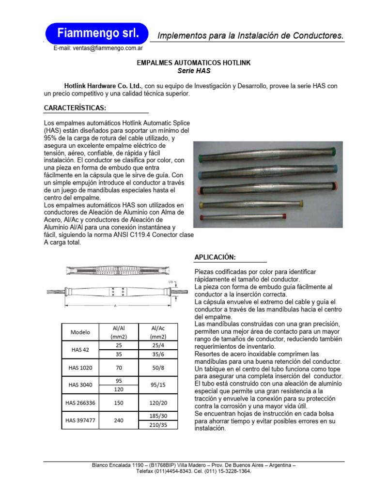 Folleto Empalmes Automaticosv1.217 | PDF | Aluminio | Conductor electrico