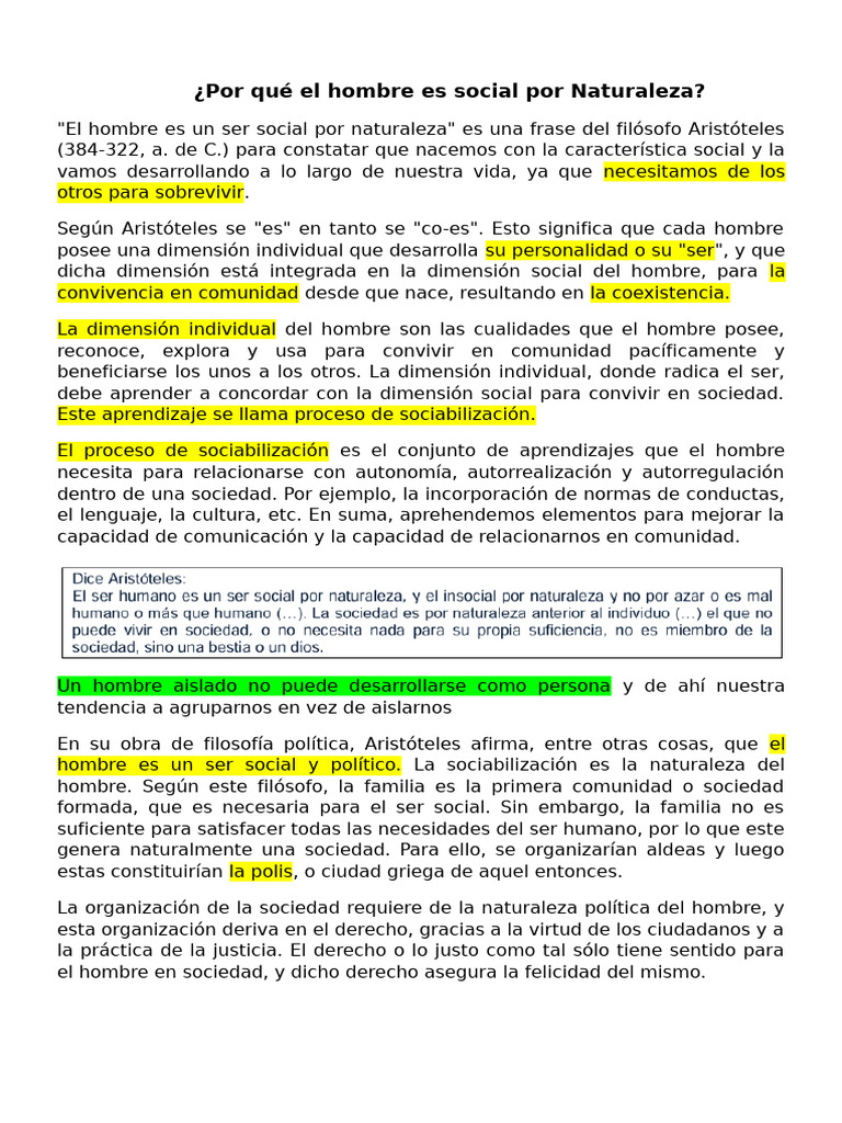 S2 El Hombre Como Ser Social Respuesta Propia | PDF | Sociedad ...