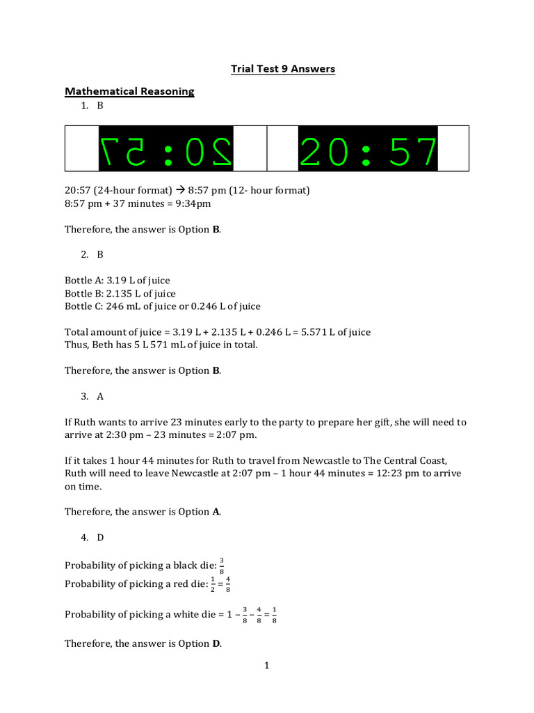 Mathematical Reasoning 9 Solutions | PDF | Area | Triangle