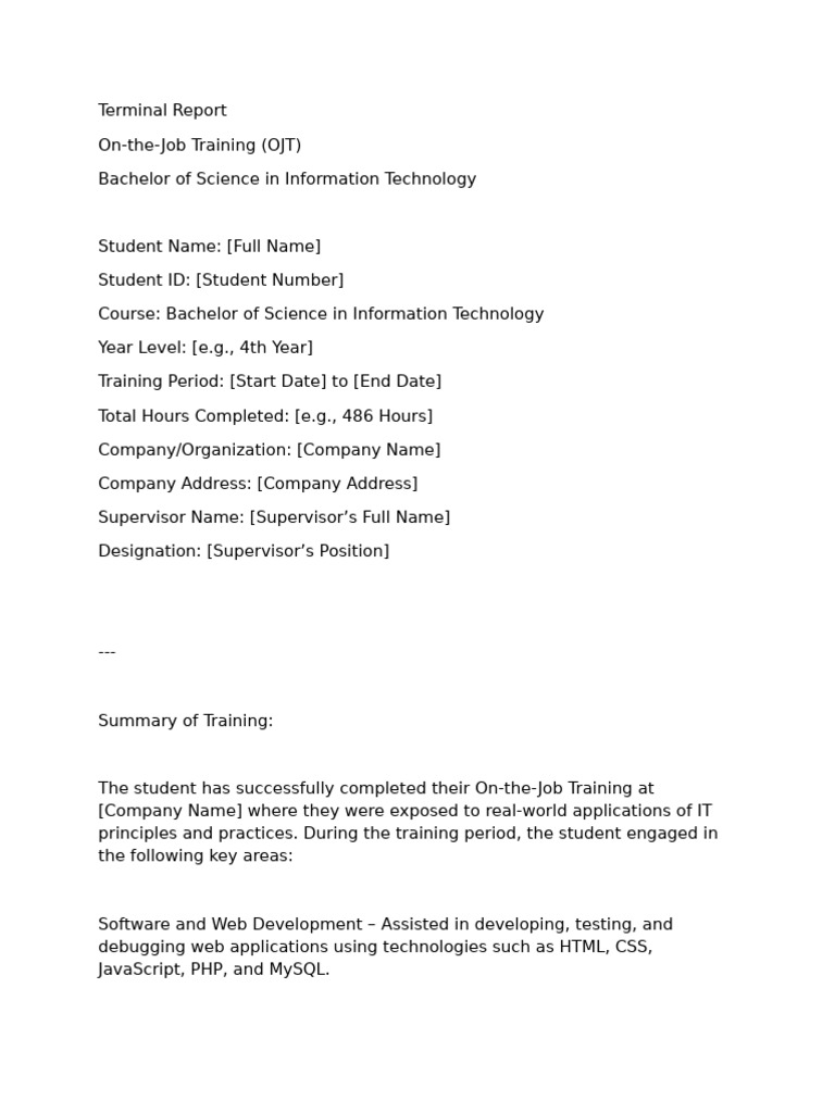 Terminal Report | PDF