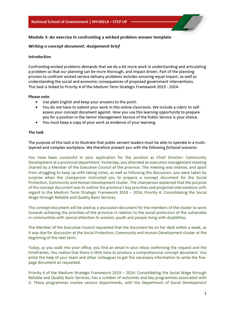An Exercise in Confronting A Wicked Problem Assignment Brief | PDF ...
