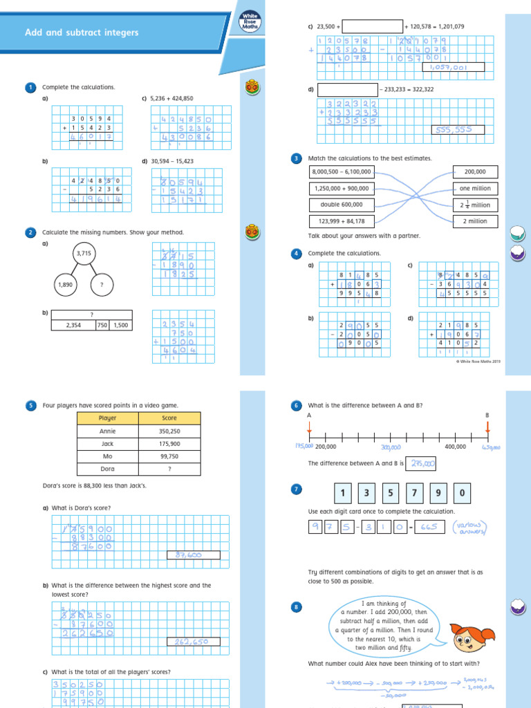 Week 11 Four Operations Answers Alternative Content | PDF ...